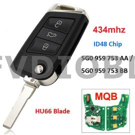 FVDI Abrites Commander Factory After-Market 434 MHz 3 Buttons MQB Flip ...